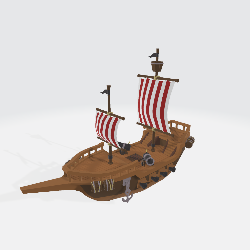Ship Low Poly 3D Model Free glb Download - GetGLB