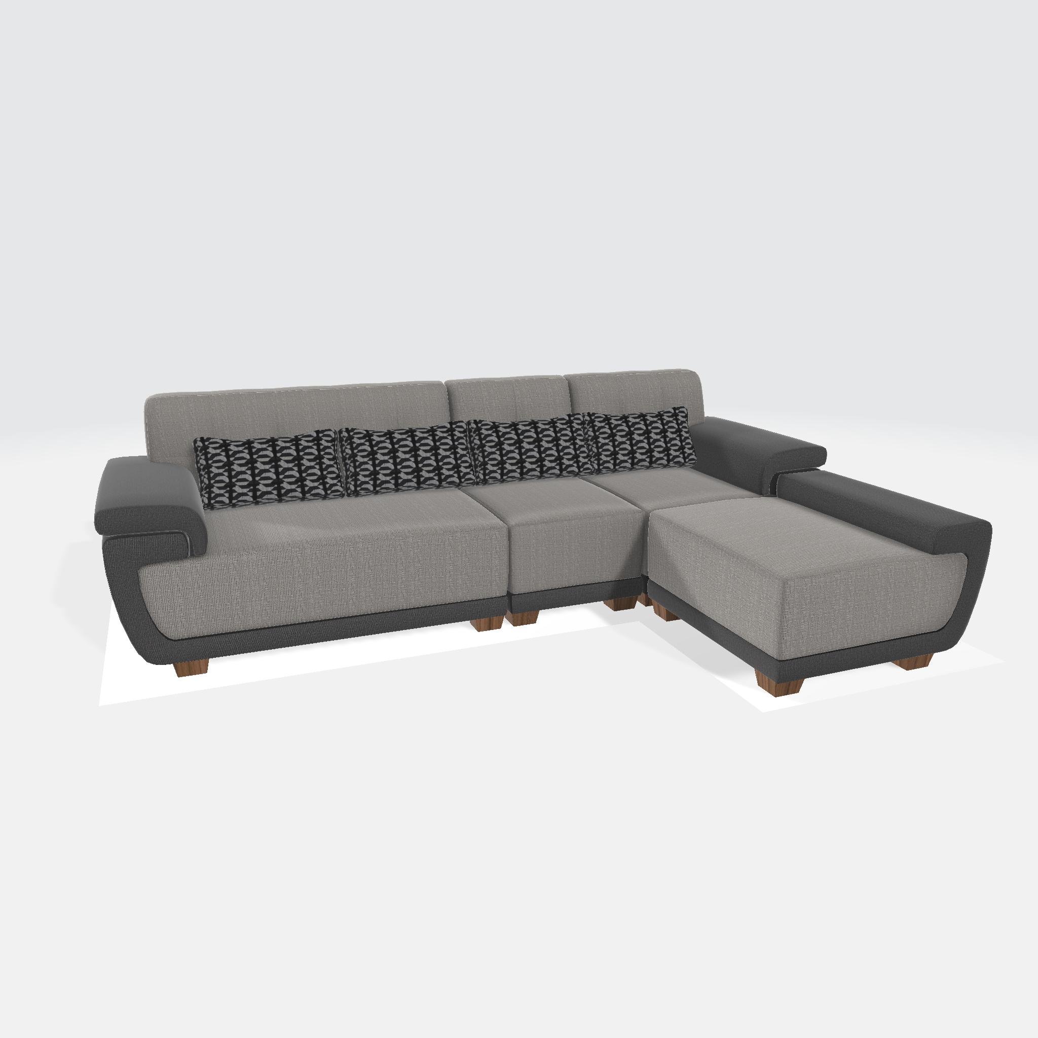 L Shape Sofa 3D Model Free glb Download - GetGLB