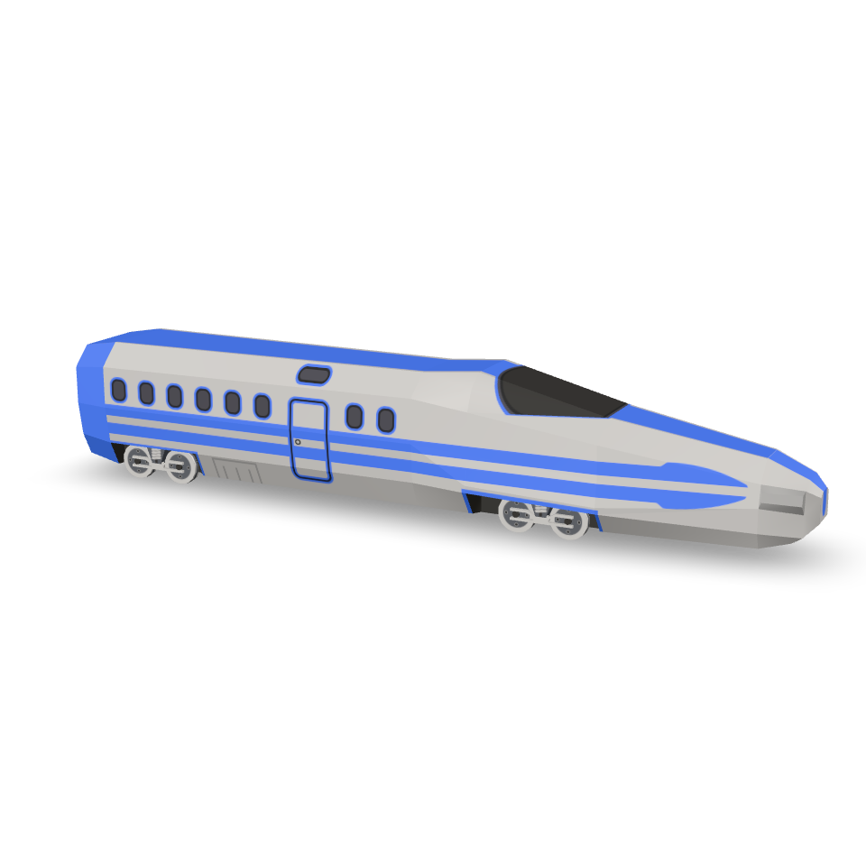 Shinkansen Bullet Train 3D Model Free glb Download - GetGLB