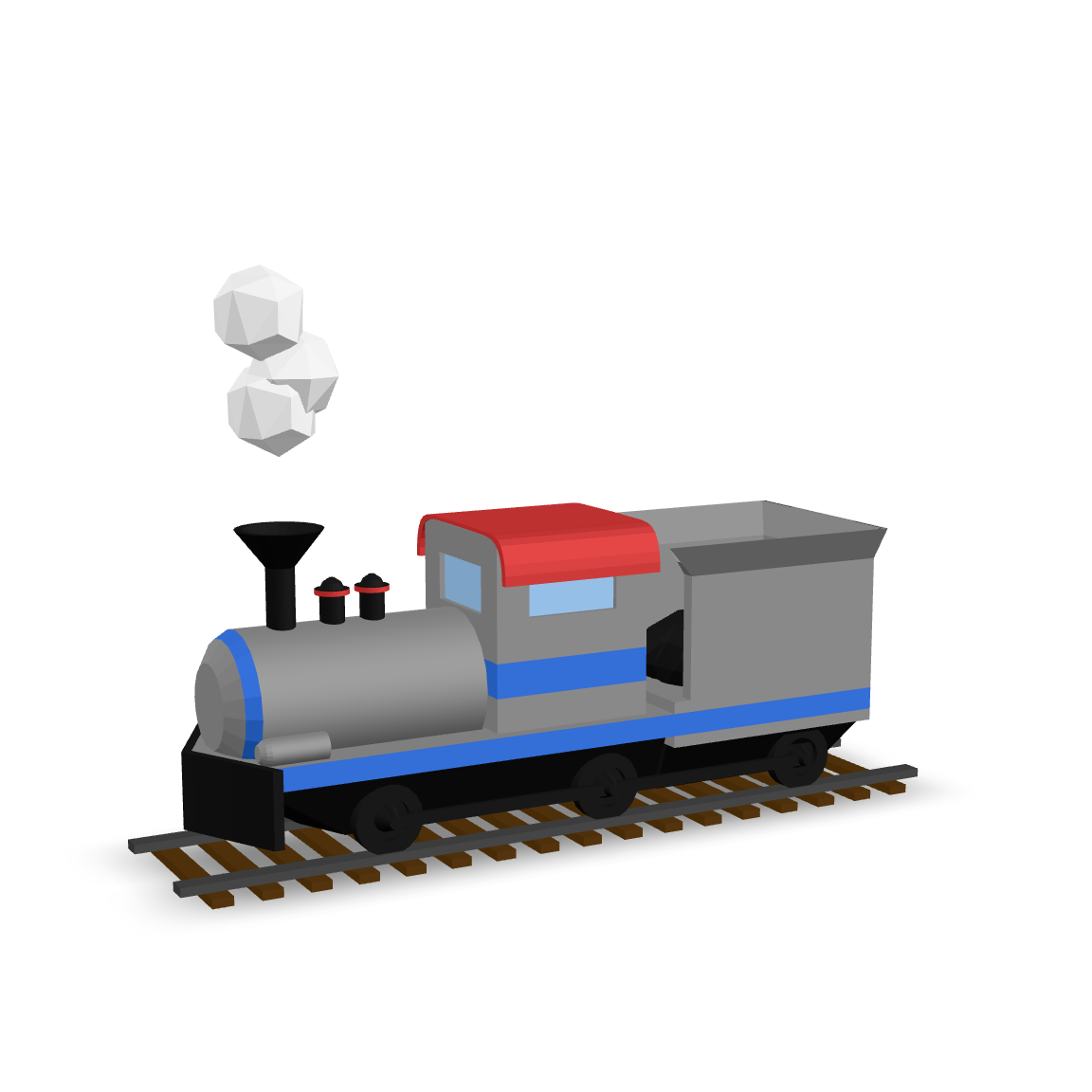 Low Poly Train 3D Model Free glb Download - GetGLB